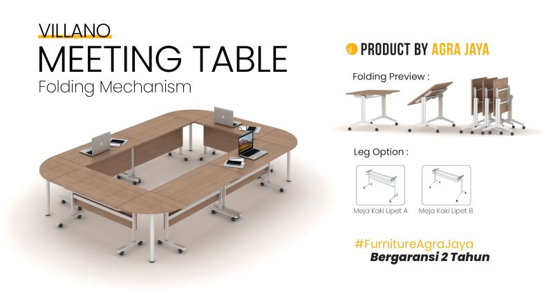 Meja Rapat Lipat Yang Hemat Tempat (Folding Meeting Table) - Agra Jaya